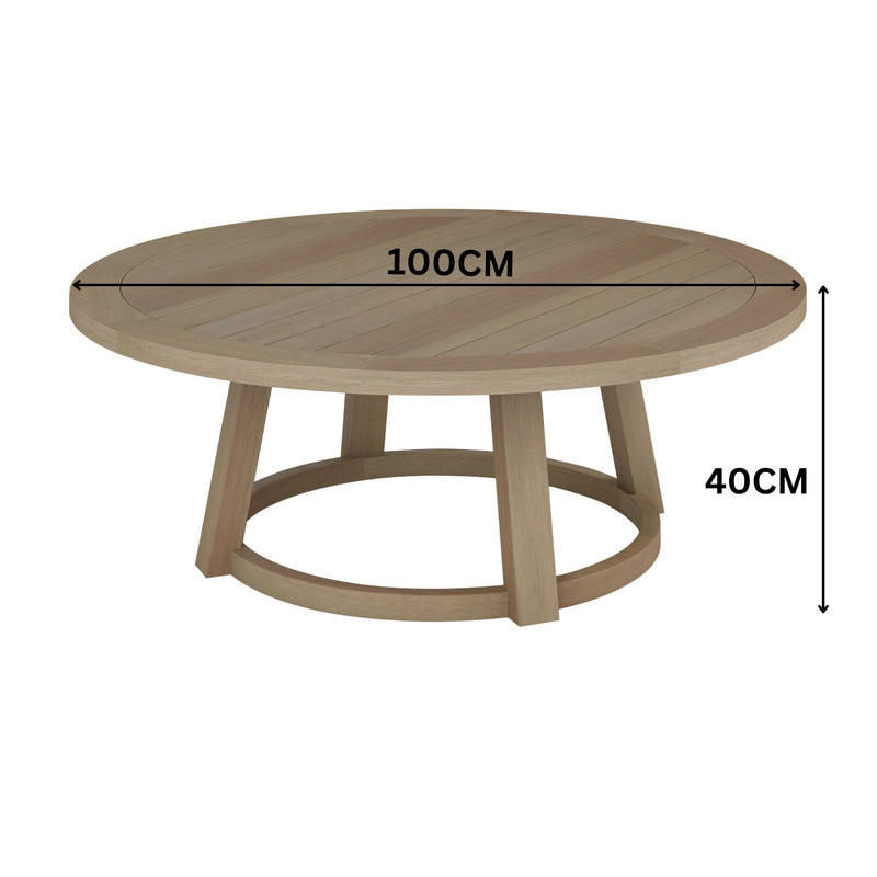 Outdoor Coffee Table | Kirra 100cm Coastal Acacia Timber – Divano Furniture