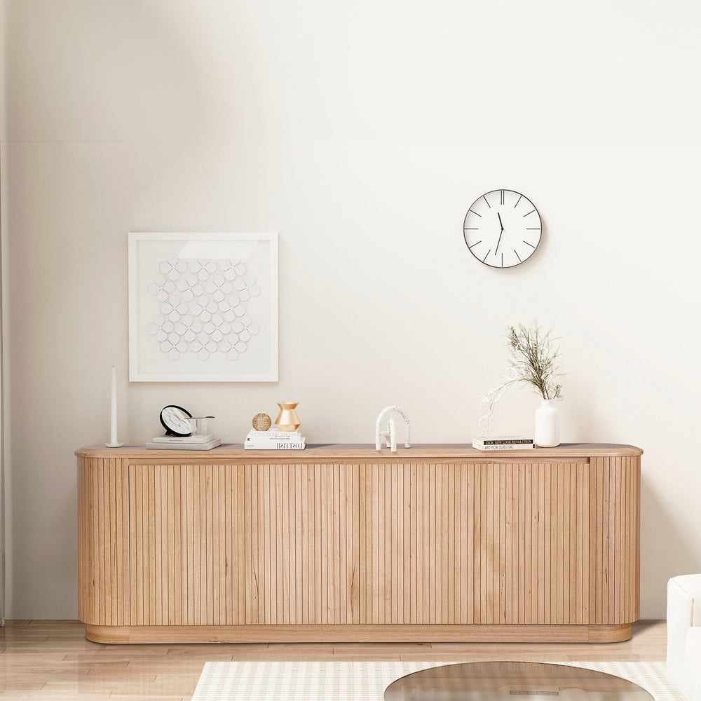 Arushi 240cm Buffet Table Storage Cabinet Natural – Divano Furniture