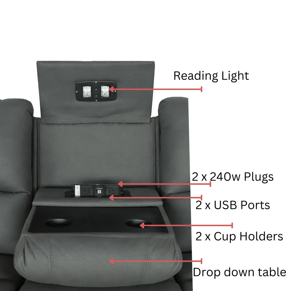 Anderson Electric Recliner Sofa - Comfort & Style in Grey, Black ...