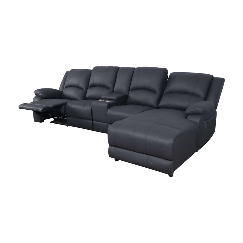 Anderson 3 Seater Recliner Lounge RHF Onyx Black – Divano Furniture