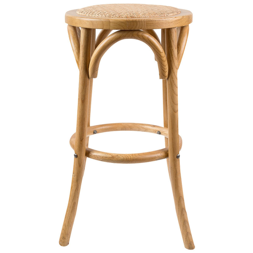 Aster Round Bar Stools Oak – Birch & Rattan – Divano Furniture