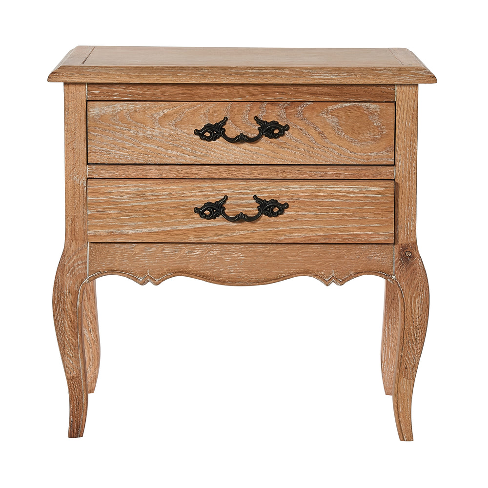Bali 2 Drawers Oak Wood Bedside Table – Divano Furniture