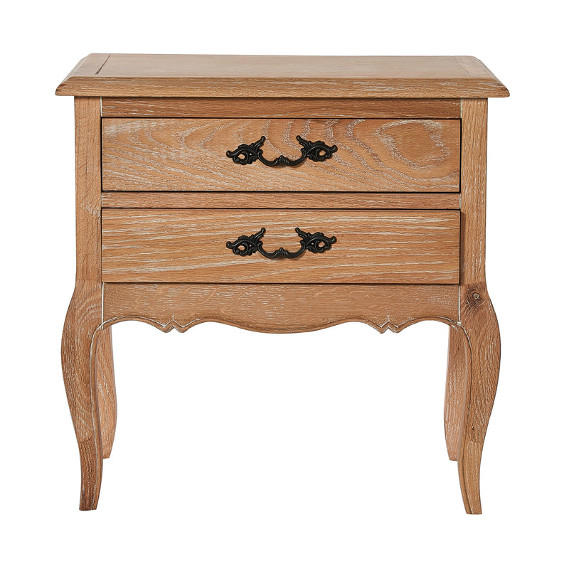 Bali 2 Drawers Oak Wood Bedside Table – Divano Furniture