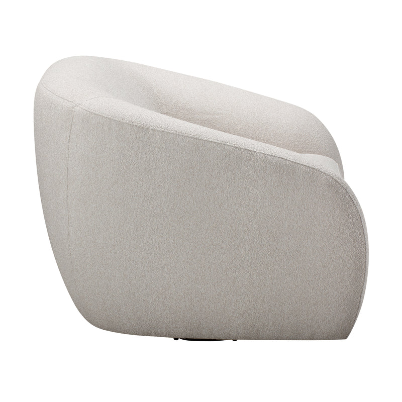 Cleopatra 1 Seater Swivel Fabric Sofa Lounge Linen Grey – Divano Furniture