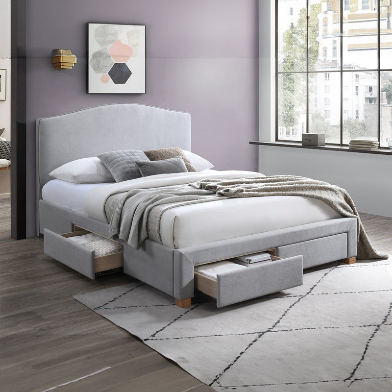 Donna King Bed Frame 4 Drawer Storage Grey – Divano Furniture