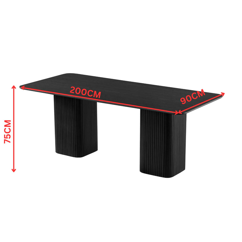 Elbasan 200cm Dining Table Black – Divano Furniture