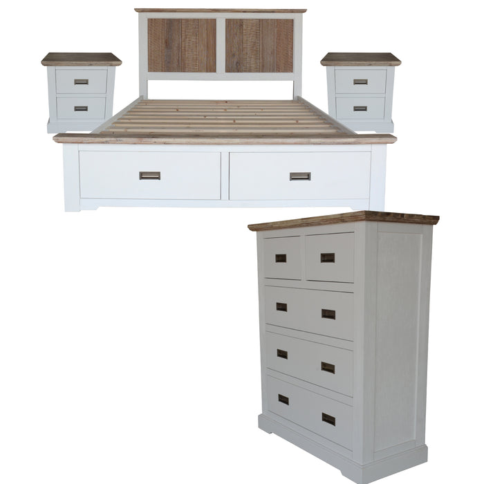 Fiona 4pc King/Queen Bed Suite with Storage, Tallboy – Divano Furniture