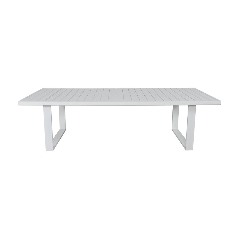 Furano 9pc Set Aluminium Outdoor Dining 260cm Table Chair White ...