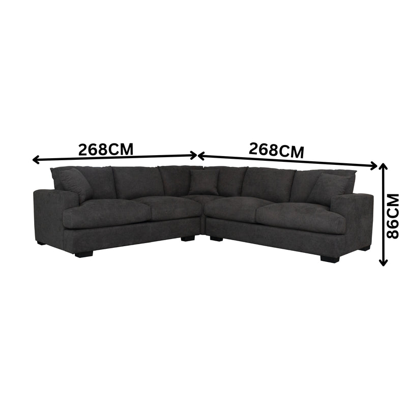 Hecate 4 Seater Corner Modular Fabric Sofa Lounge Dark Grey – Divano ...