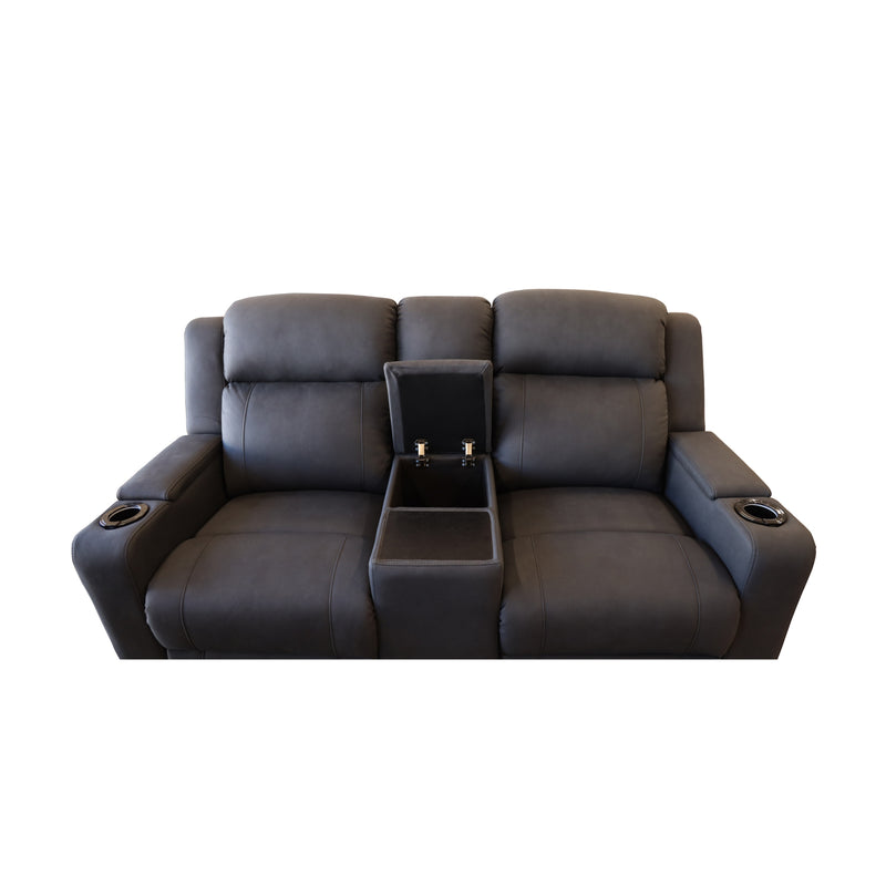 Homie 2 Seater Electric Recliner Sofa Rhino Suede Fabric Lounge Black ...