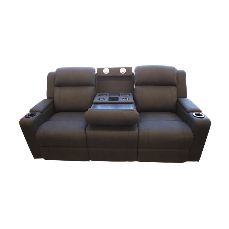 Homie 3 Seater Electric Recliner Sofa Rhino Suede Fabric Lounge Black ...
