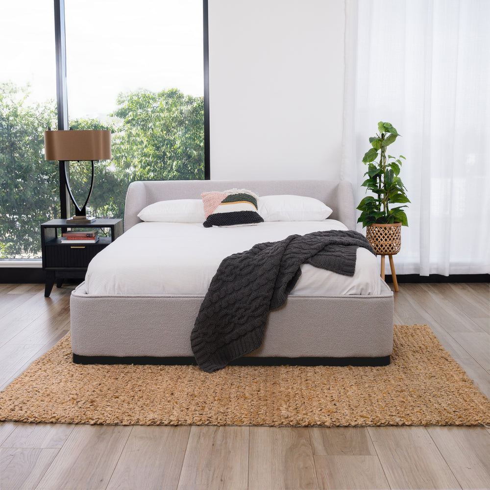 Jamar Fabric Bed Frame Grey – Divano Furniture