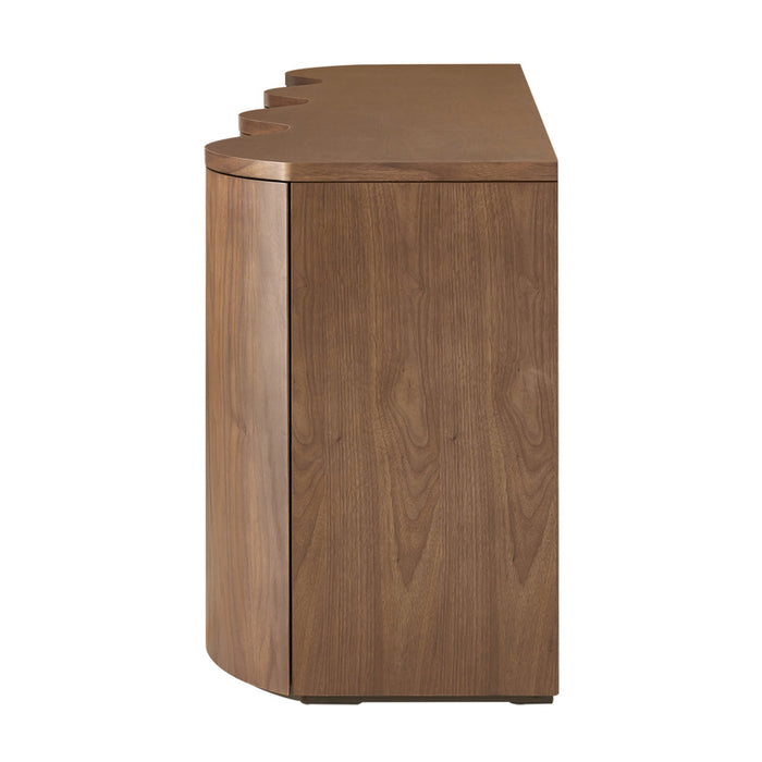 Wave 215cm 4 Door Buffet Table Storage Unit Walnut – Divano Furniture