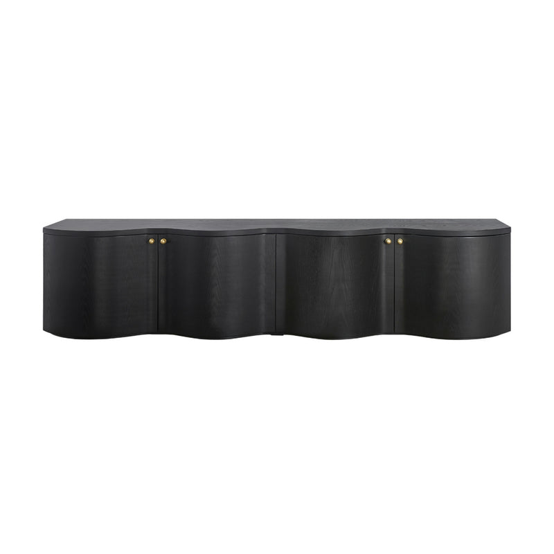 Wave 215cm 4 Door ETU Enterntainment TV Unit Black – Divano Furniture