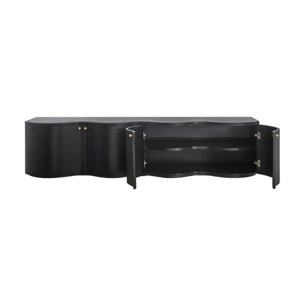 Wave 215cm 4 Door ETU Enterntainment TV Unit Black – Divano Furniture