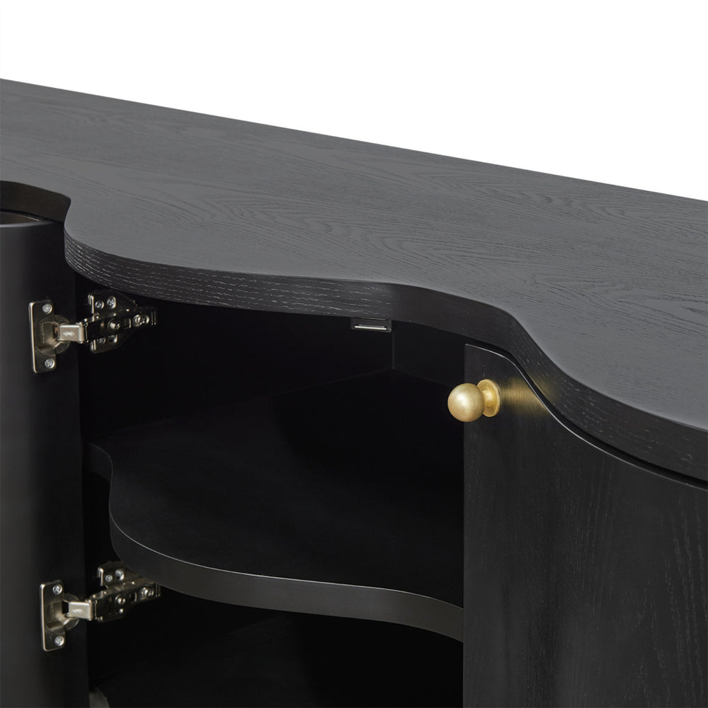 Wave 215cm 4 Door ETU Enterntainment TV Unit Black – Divano Furniture