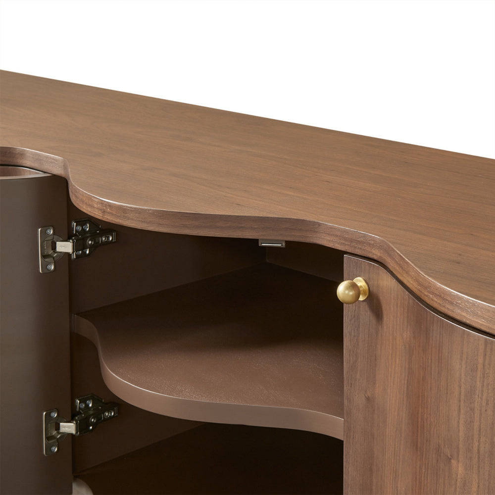 Wave 215cm 4 Door ETU Enterntainment TV Unit Walnut – Divano Furniture