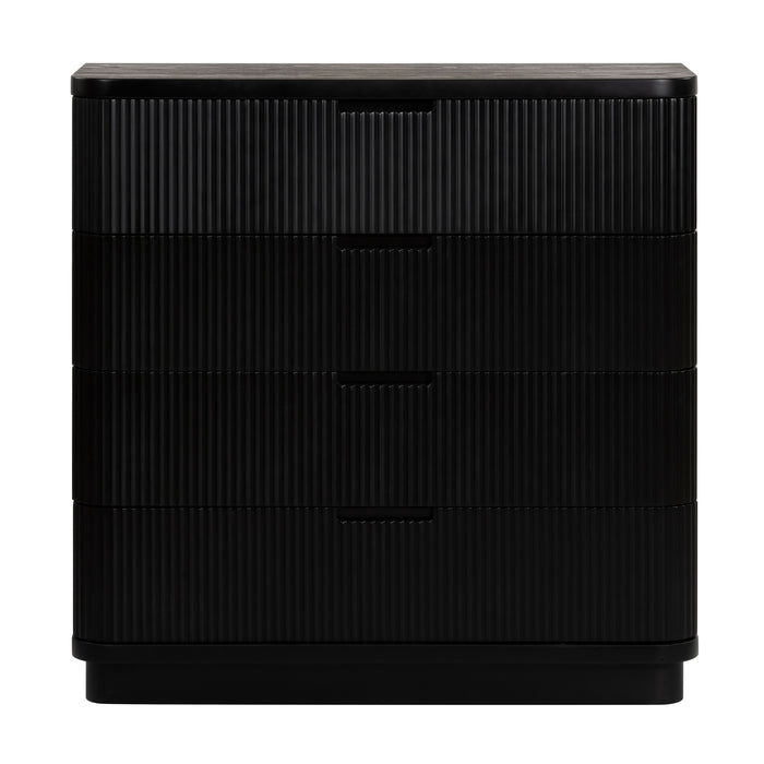 Manna Tallboy Fluted Chest of Drawer Black – Divano Furniture