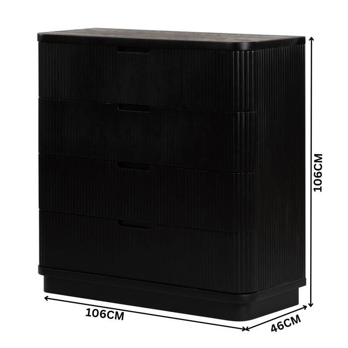 Manna Tallboy Fluted Chest of Drawer Black – Divano Furniture