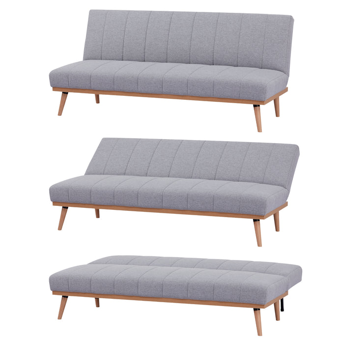 Monroe 3 Seater Sofa Bed, Scandinavian Style, Grey/Graphite/Beige ...