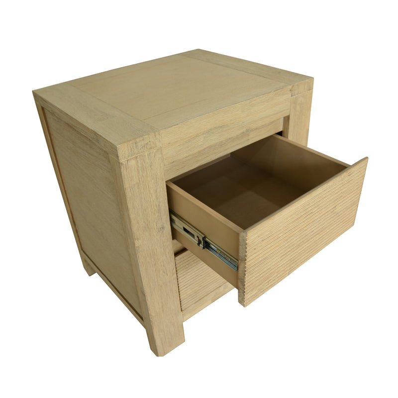 Natalie Bedside Table Brushed Smoke Grey – Divano Furniture