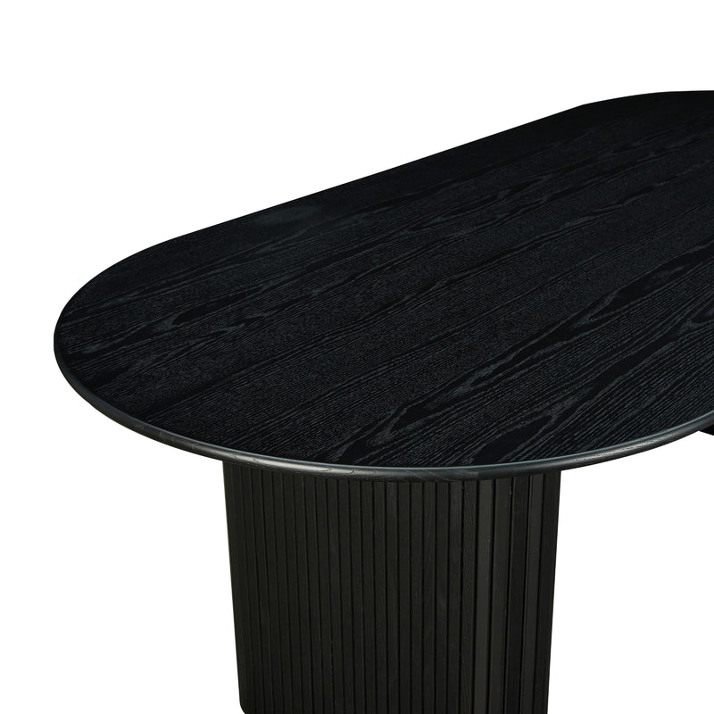 Noir 220cm Timber Oval Dining Table Black – Divano Furniture