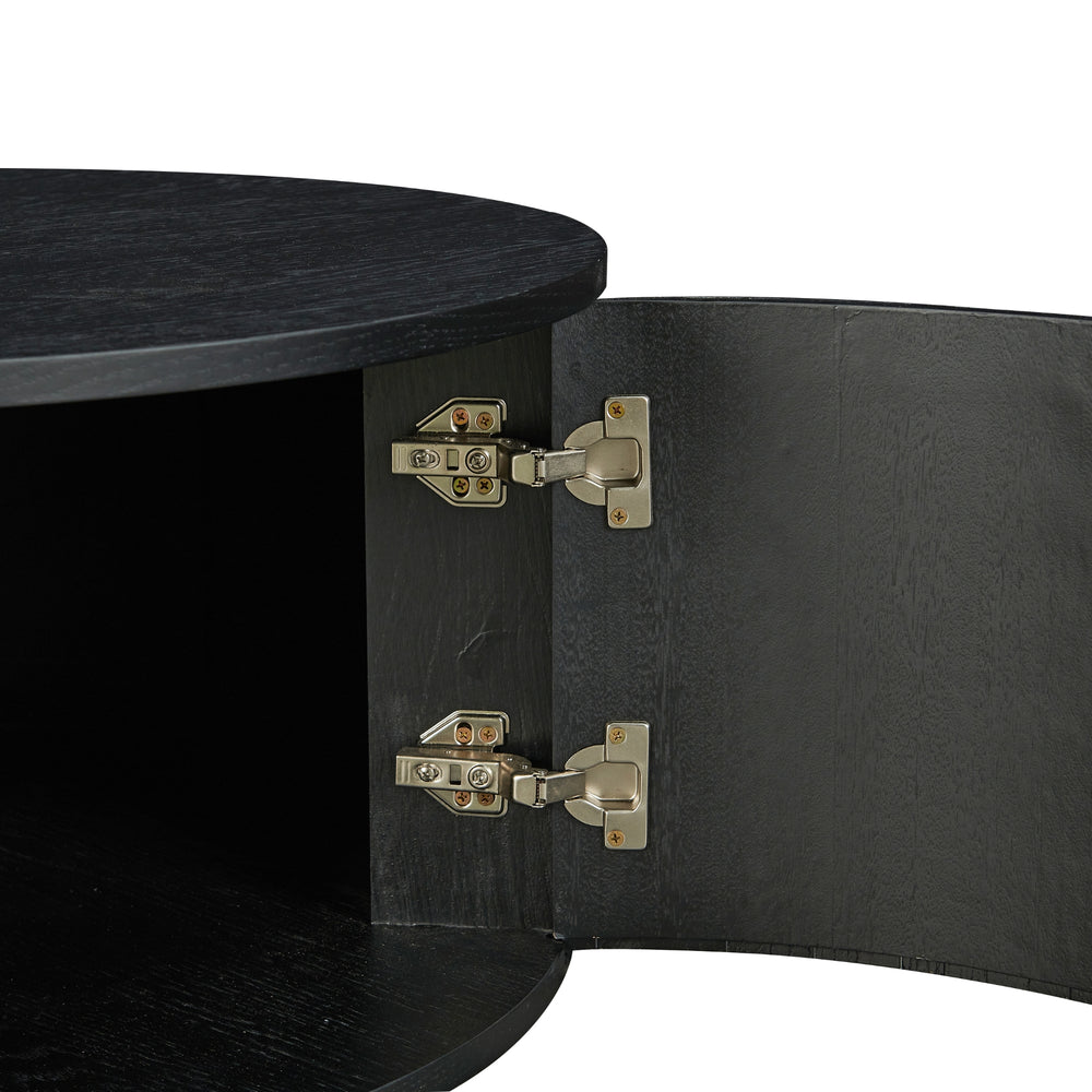 Norman 80cm Black Round Coffee Table – Divano Furniture