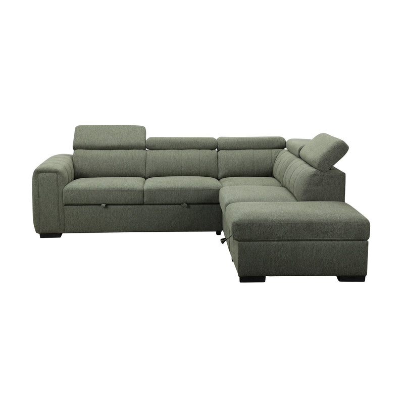 Olia 2 Seater Fabric Modular Corner Pull Out Sofa Bed Storage Ottoman ...