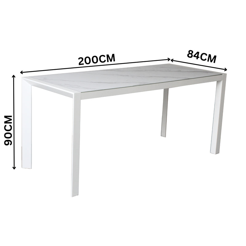 Oro 200cm Aluminium Outdoor Bar Table White – Divano Furniture