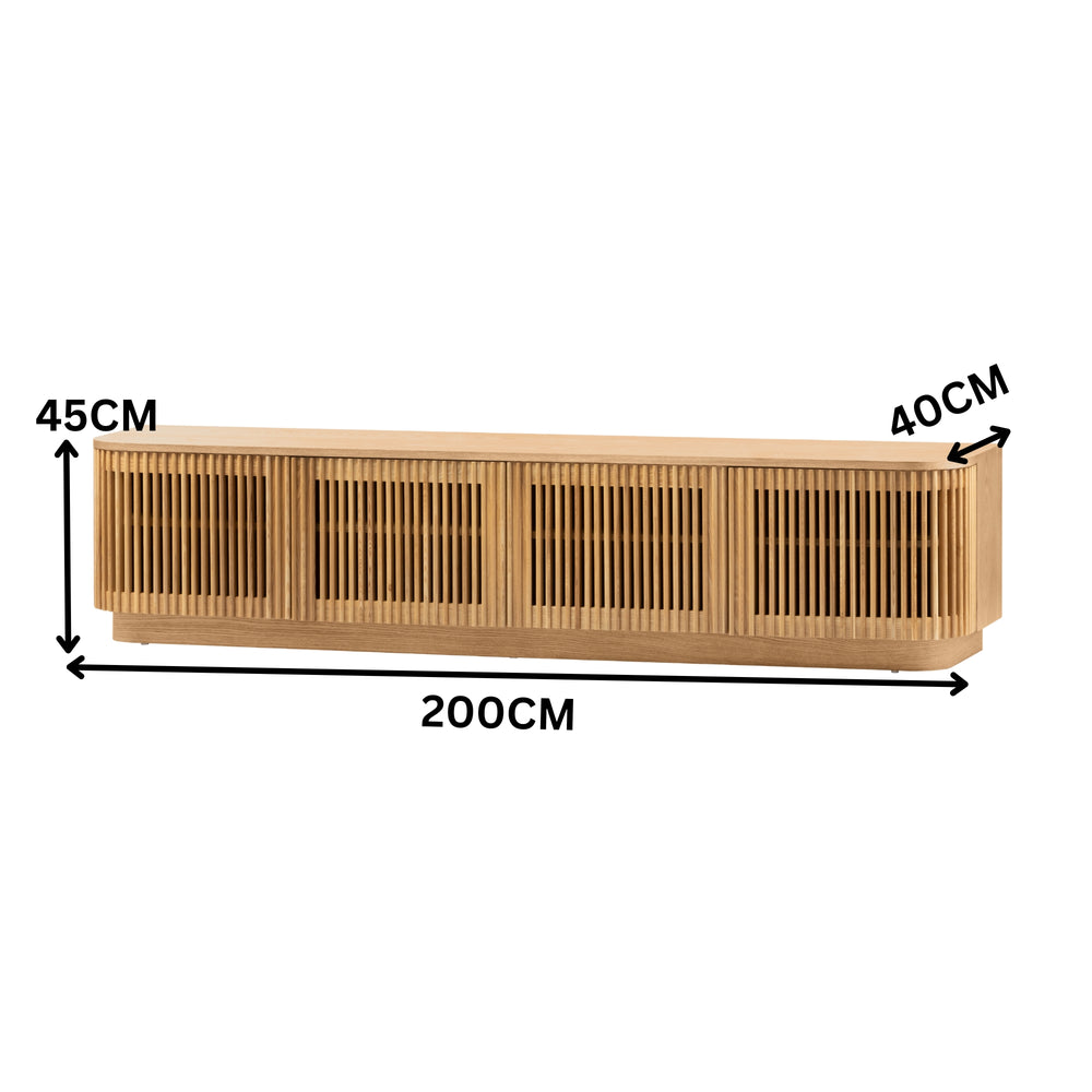 Tahlia 200cm 4 Doors ETU Entertainment TV Unit Natural – Divano Furniture
