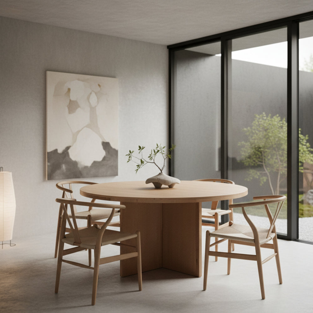 Thorin 160cm Solid Timber Round Dining Table Natural – Divano Furniture
