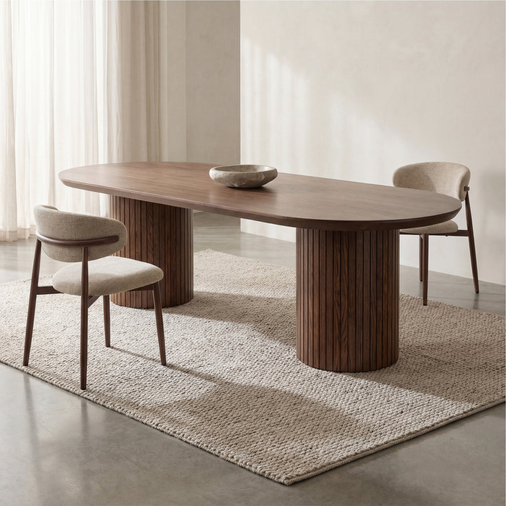 Vanessa 280cm Oval Dining Table Walnut – Divano Furniture