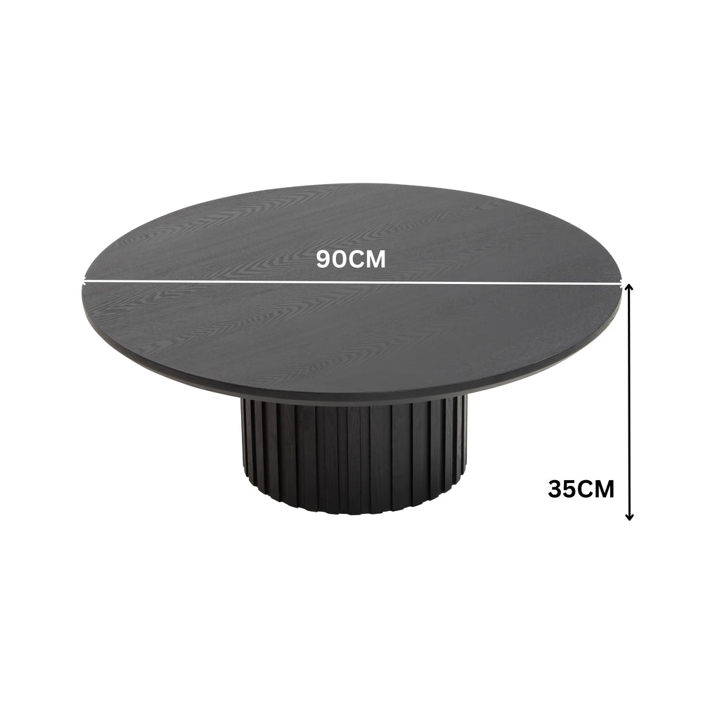 Hubert 90cm Round Coffee Table Black – Divano Furniture