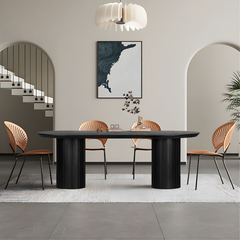Vanessa 220cm Oval Dining Table Black – Divano Furniture