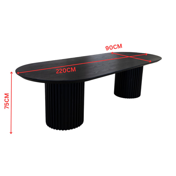 Vanessa 220cm Oval Dining Table Black – Divano Furniture