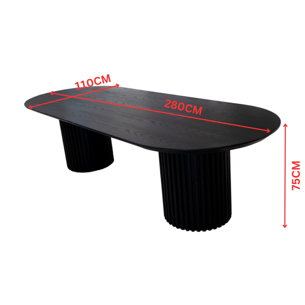 Vanessa 280cm Oval Dining Table Black – Divano Furniture