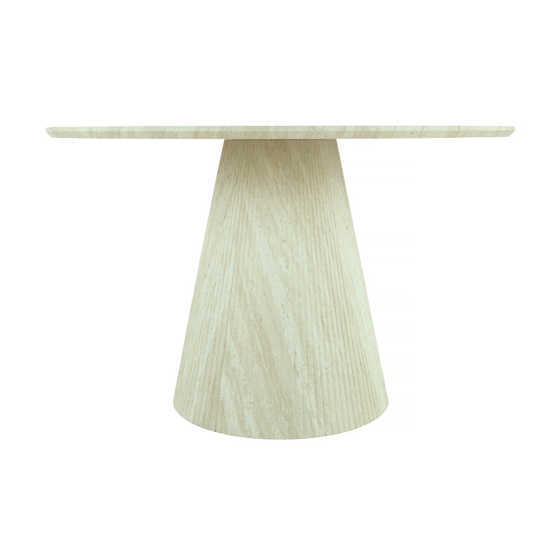 Yvon 120cm Round Dining Table Travertine White – Divano Furniture